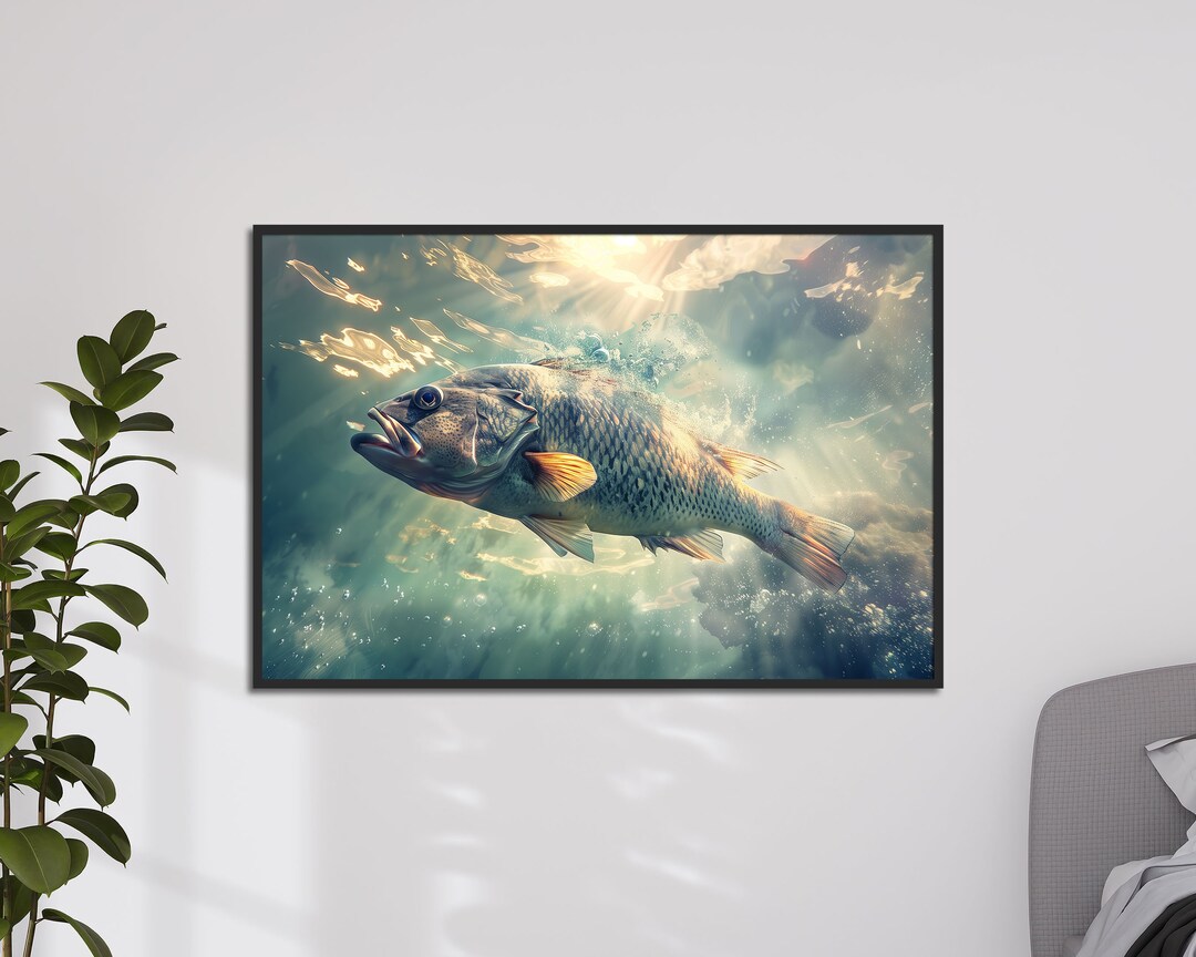 Red Snapper Poster, Deep Sea Fishing Art, Ocean Fish Wall Decor, Nature ...