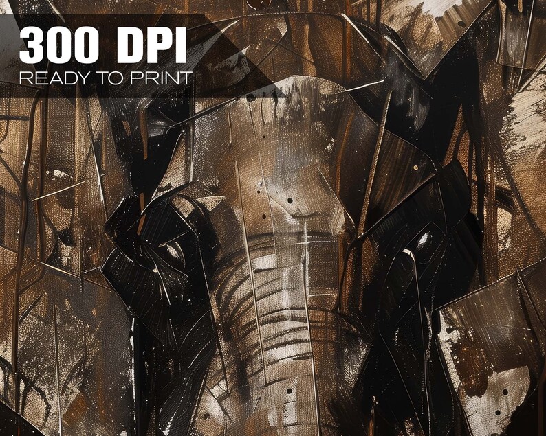 Printable Abstract Animalia Elephant Digital Art Wall Decor, Animal ...