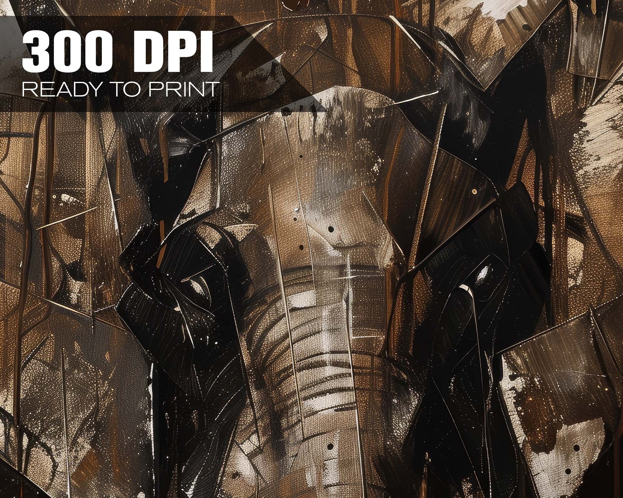 Printable Abstract Animalia Elephant Digital Art Wall Decor, Animal ...