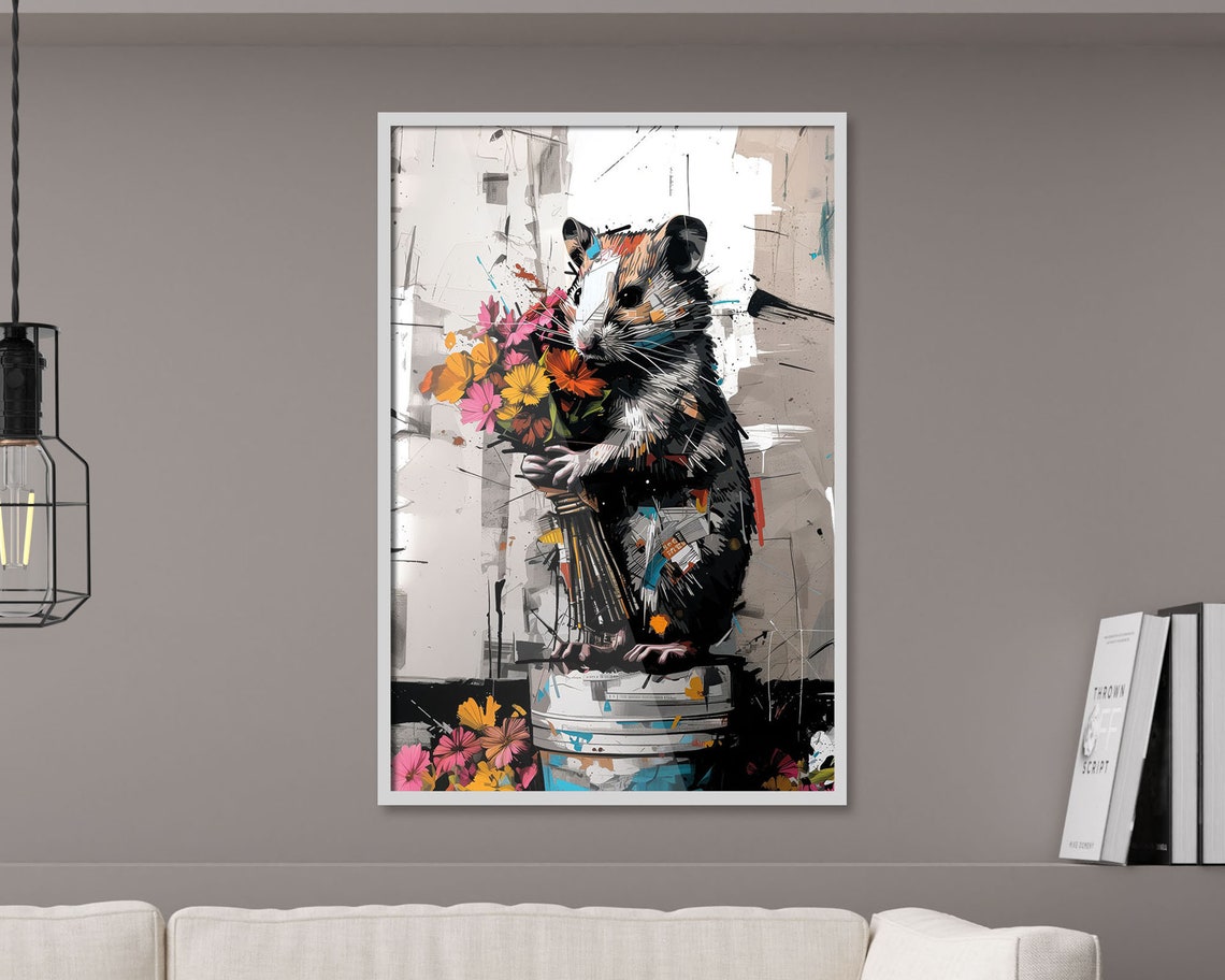 Printable Urban Style Graffiti Hamster 1 Vibrant Wildlife Wall Decor ...