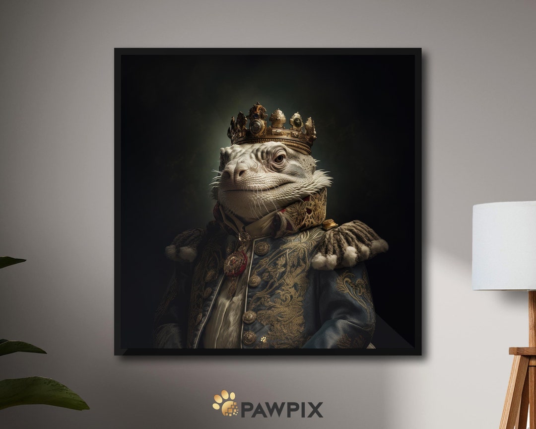 Printable Wall Art Royal Iguana Poster, Digital Print - Etsy