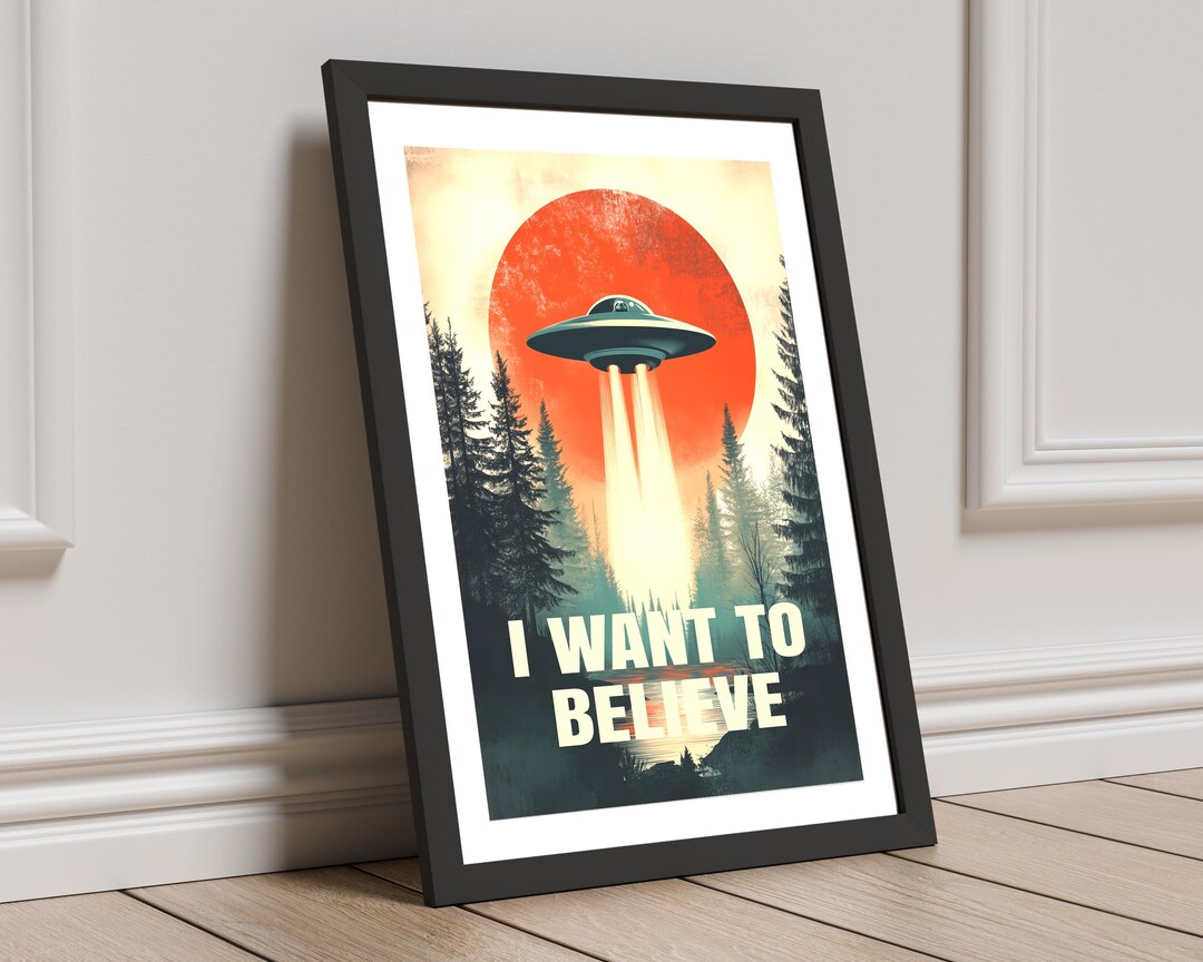 Sloth UFO Poster, Funny Alien Wall Art, Vintage Sci-fi Print, Retro ...