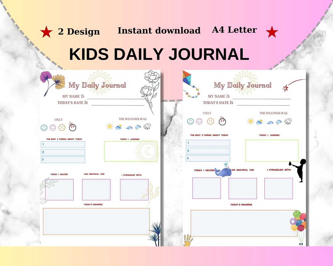Kids Daily Journal for Kids | Diary for Children | Kids Activity ...