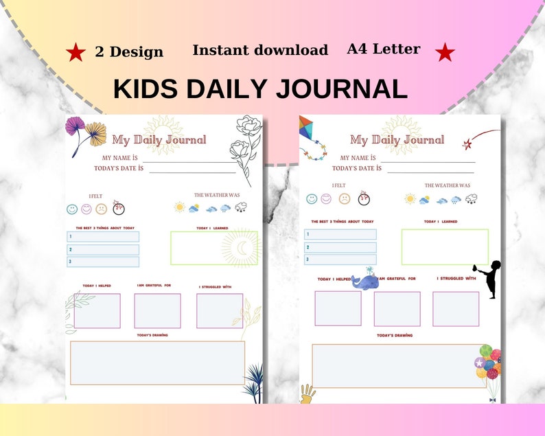 Kids Daily Journal for Kids | Diary for Children | Kids Activity ...