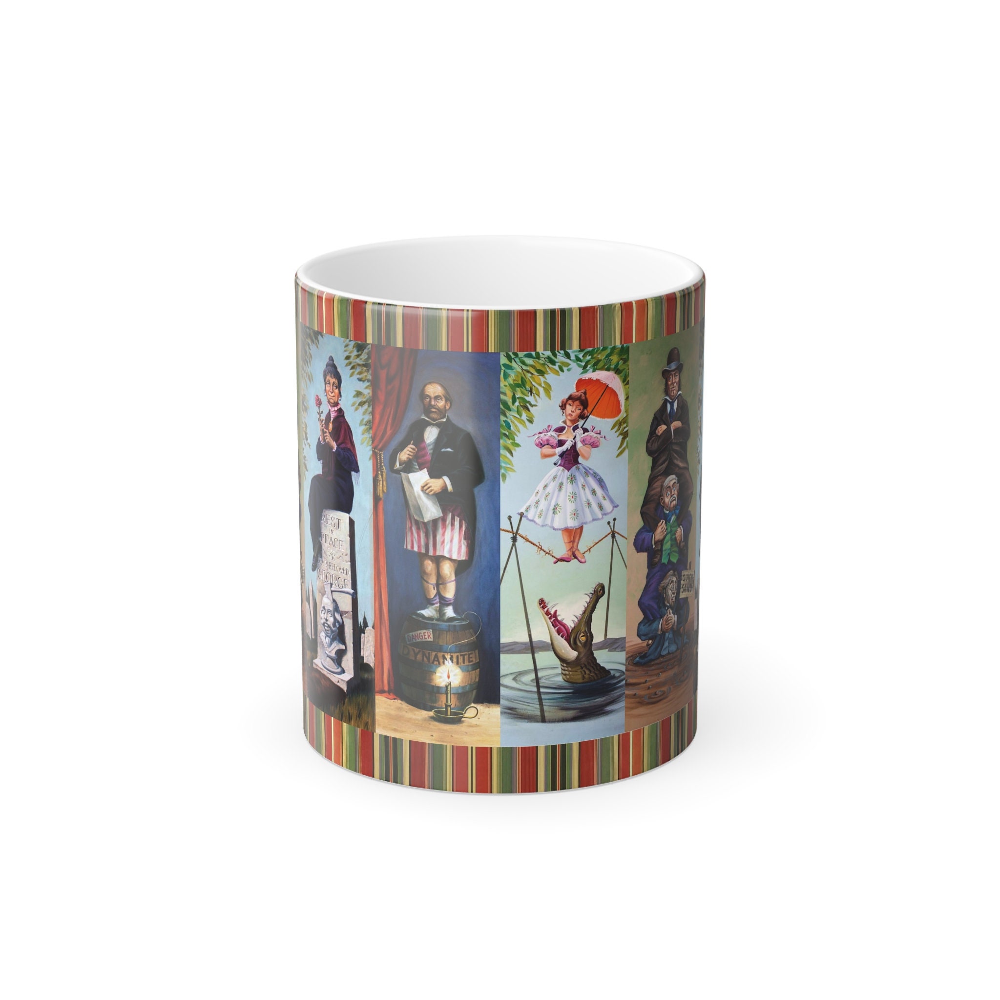 Haunted Mansion Color Changing / Morphing Mug Stretching Portraits Wallpaper Pattern Color, 11oz ...