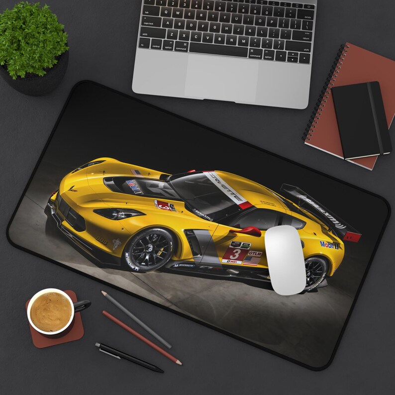 Corvette C7.R Race Car Desk Mat Mouse Pad Lemans Auto Racing Design 3 ...
