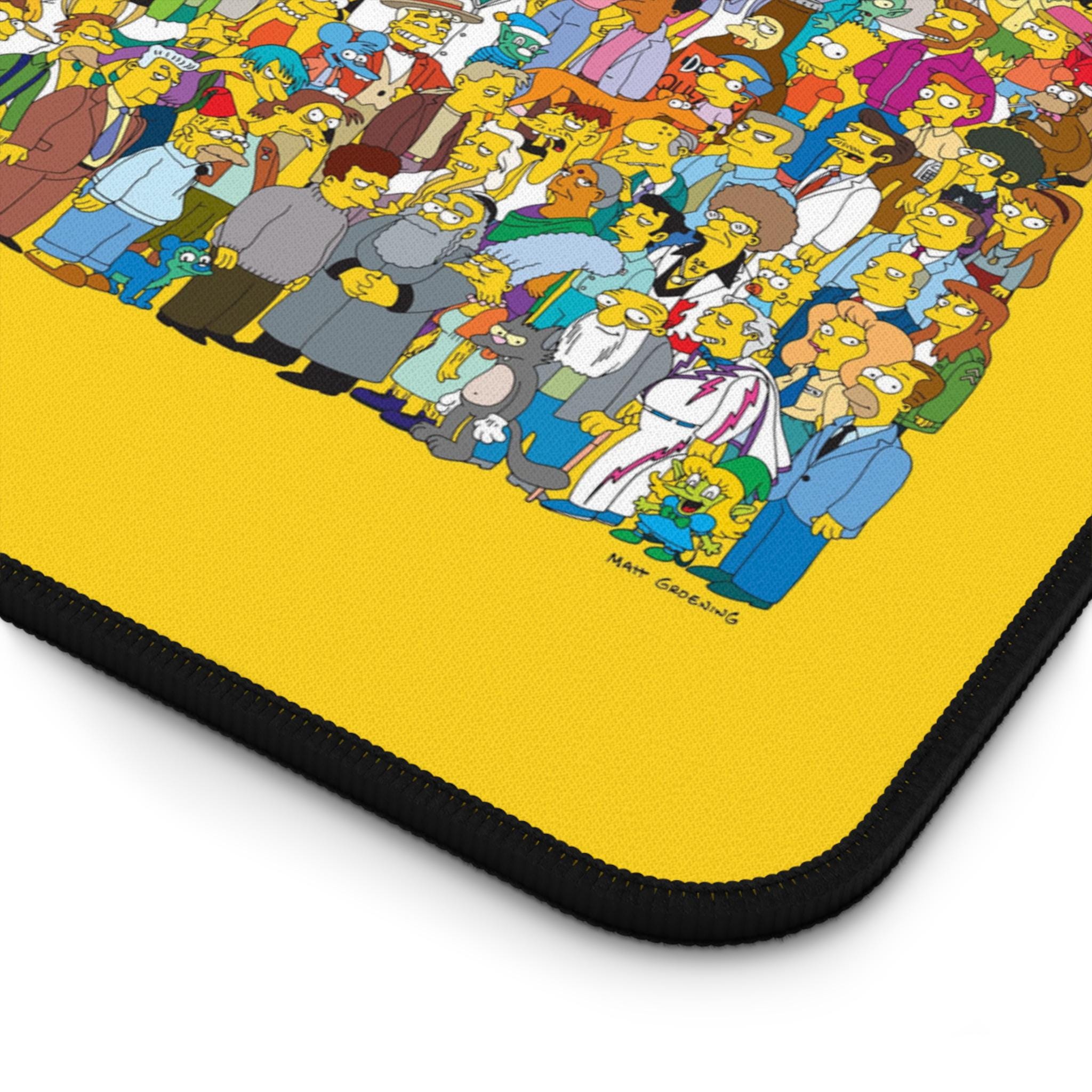 The Simpsons All Characters Desk Mat Mouse Pad - Premium Stitched Edges ...