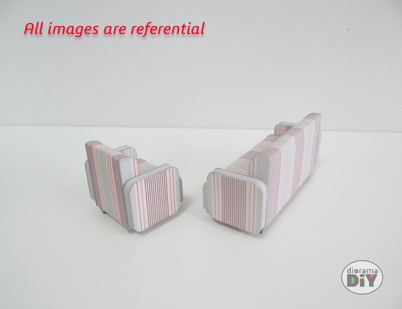 DIY Printable Diorama Dollhouse Sofa and Armchairs 1:12 Instant Download Pdf, Stl Files Diorama ...