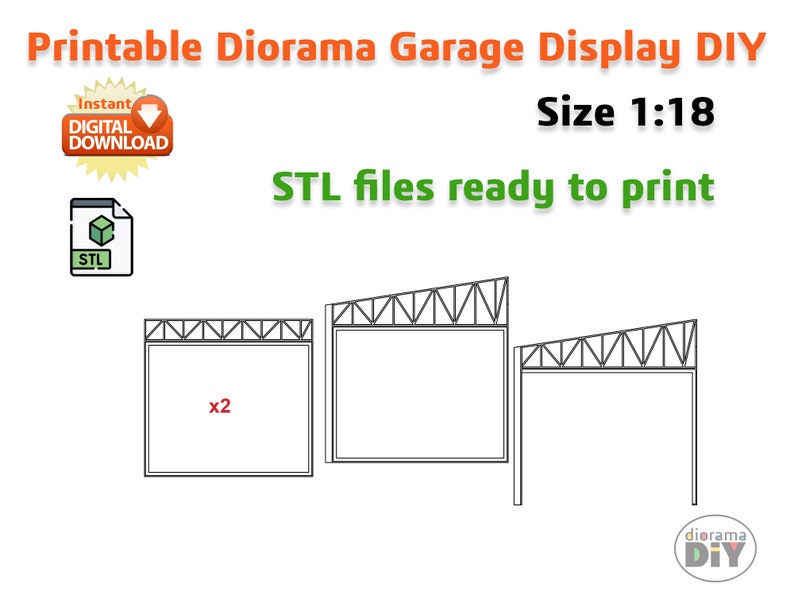 DIY 1:18 Scale Garage Shed Diorama – PDF & STL Digital Download - Etsy