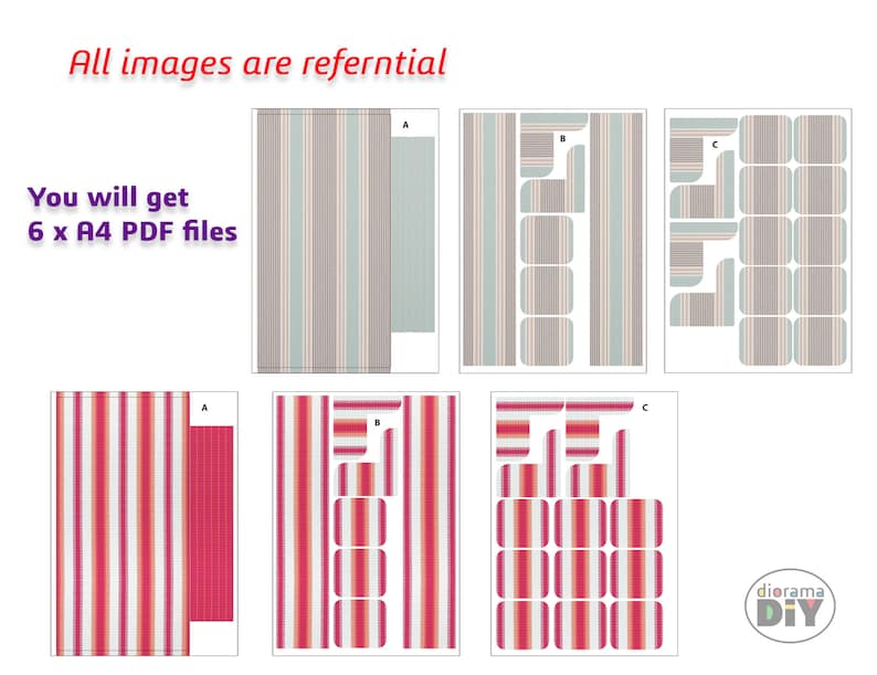 DIY Printable Diorama Dollhouse Sofa and Armchairs 1:12 Instant ...