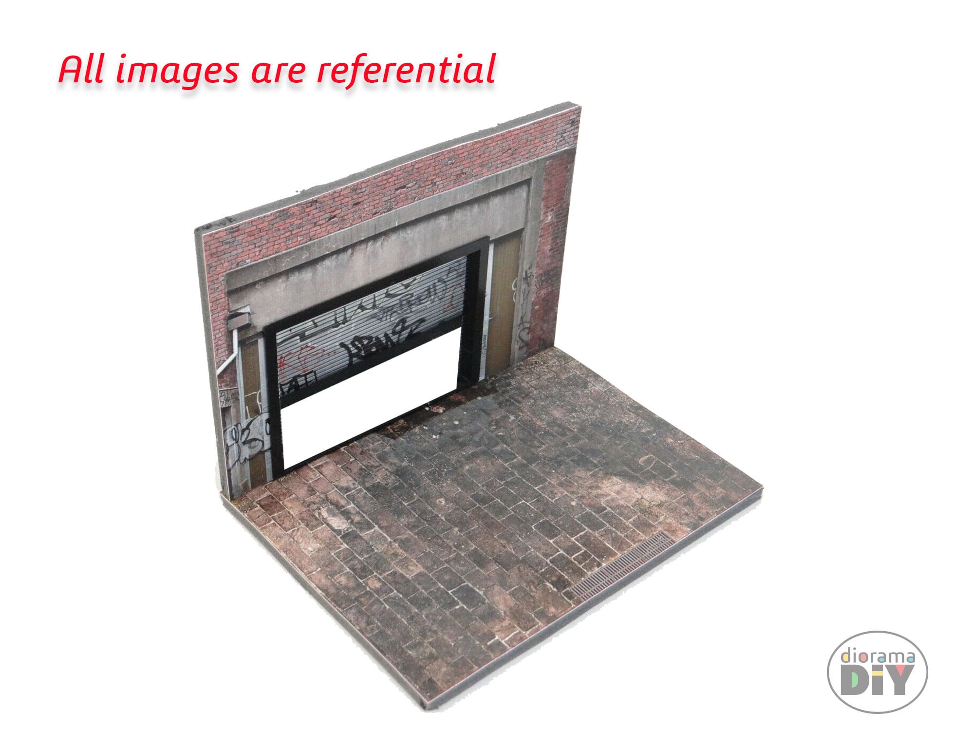 DIY Printable Diorama Two Wall Brick Display Scale 1:43 Instant ...