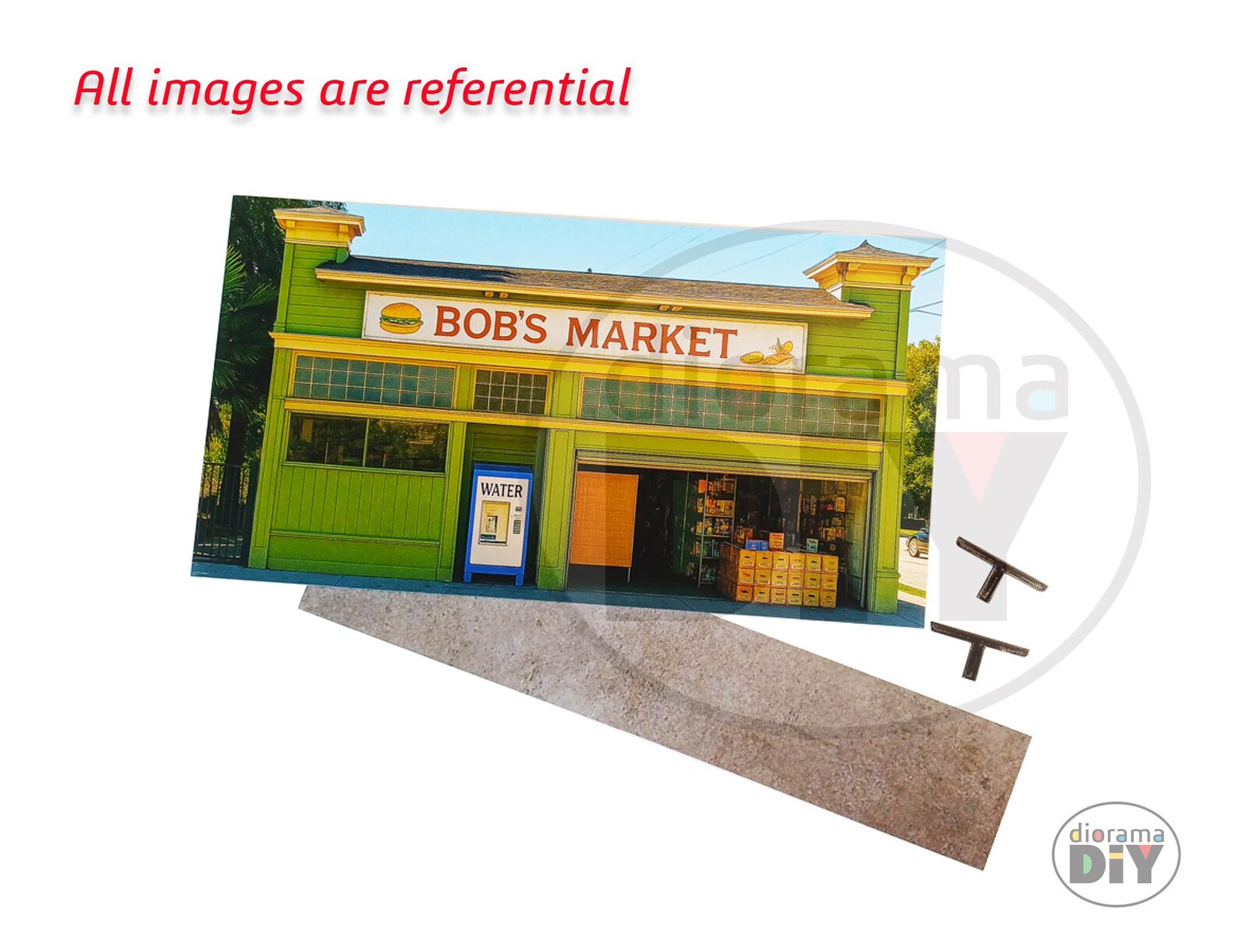 1:43 Scale City Market Diorama | Printable Diecast Car Display (digital ...
