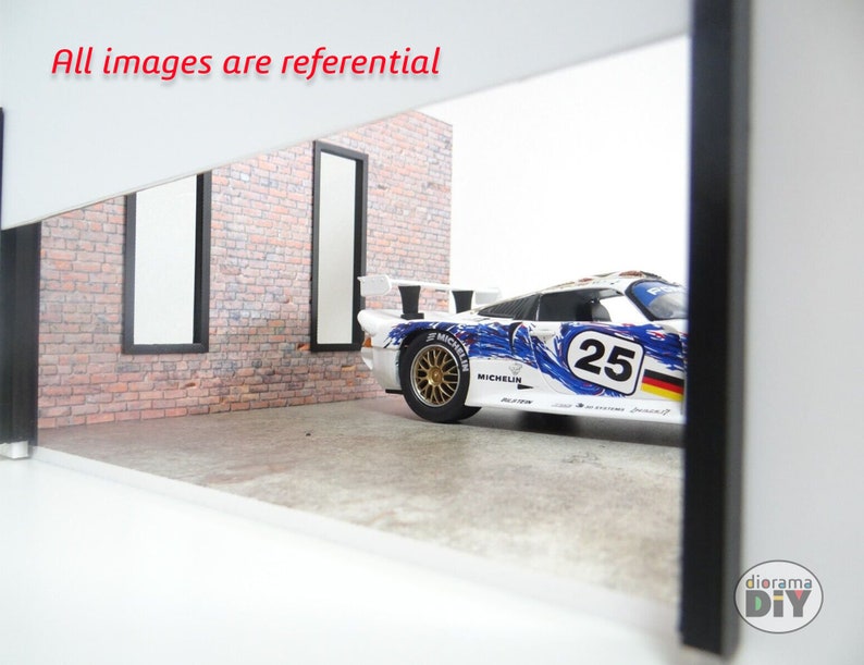 1:18 Scale Brick Garage Diorama, Printable Model Car Display (PDF, STL ...
