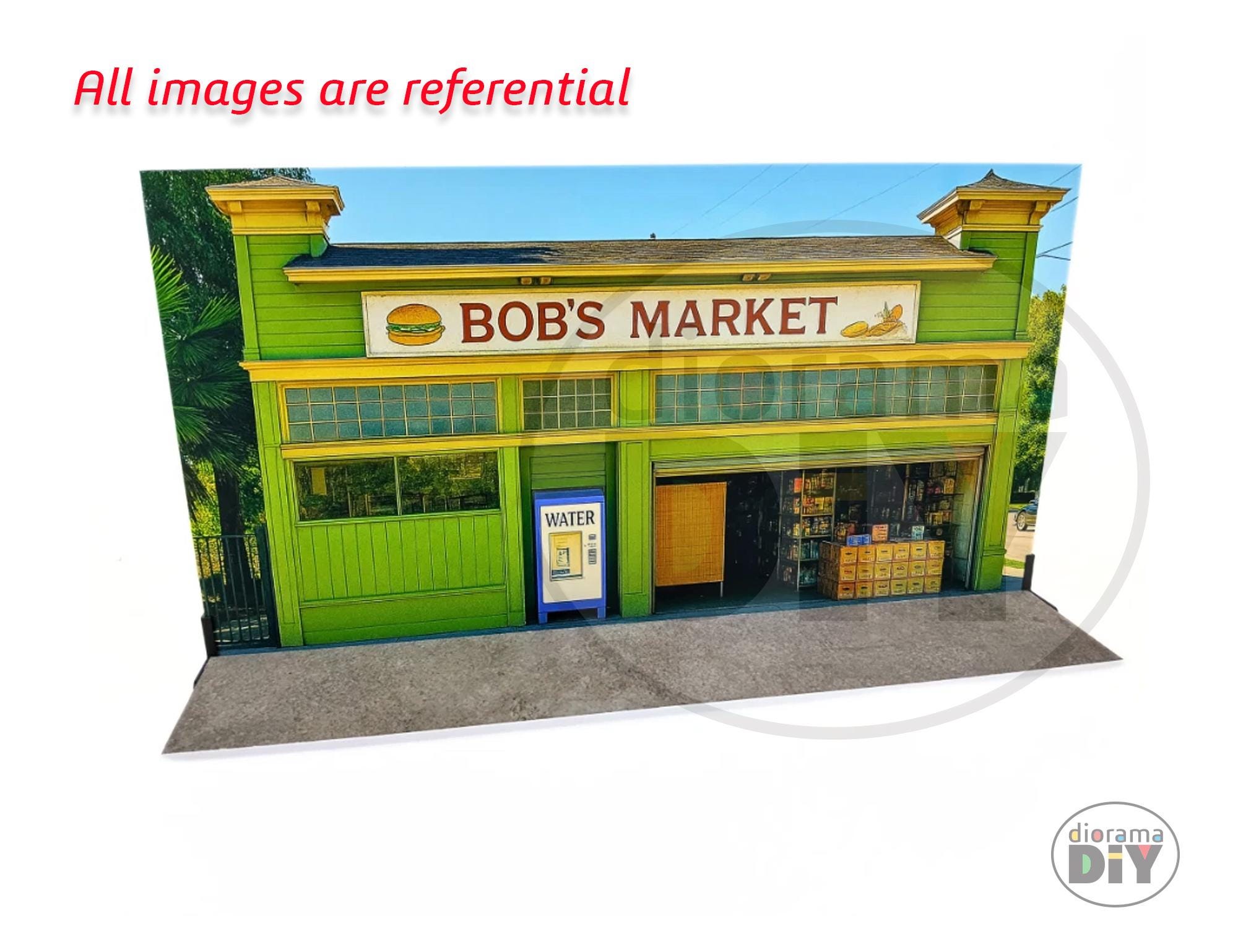 1:43 Scale City Market Diorama – Printable Diecast Car Display ...