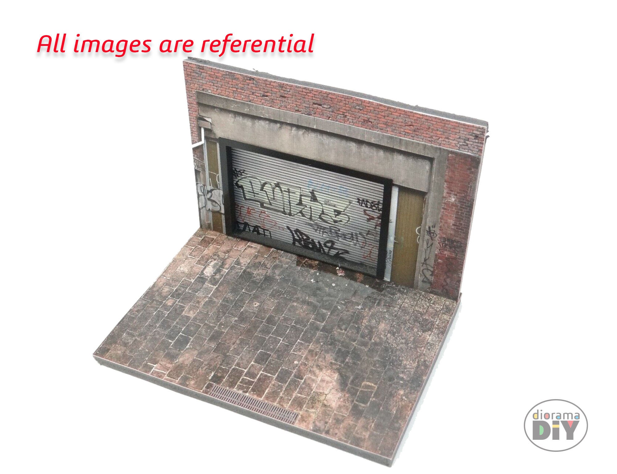DIY Printable Diorama Two Wall Brick Display Scale 1:43 Instant ...
