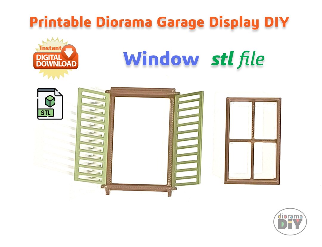 Printable Garage Window STL File – 3D DIY Diorama Accessory for 1:18 ...