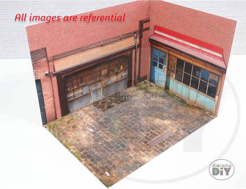 Garage Shop Display Diorama – A4 Printable Sheets | 1:24 Scale PDF ...