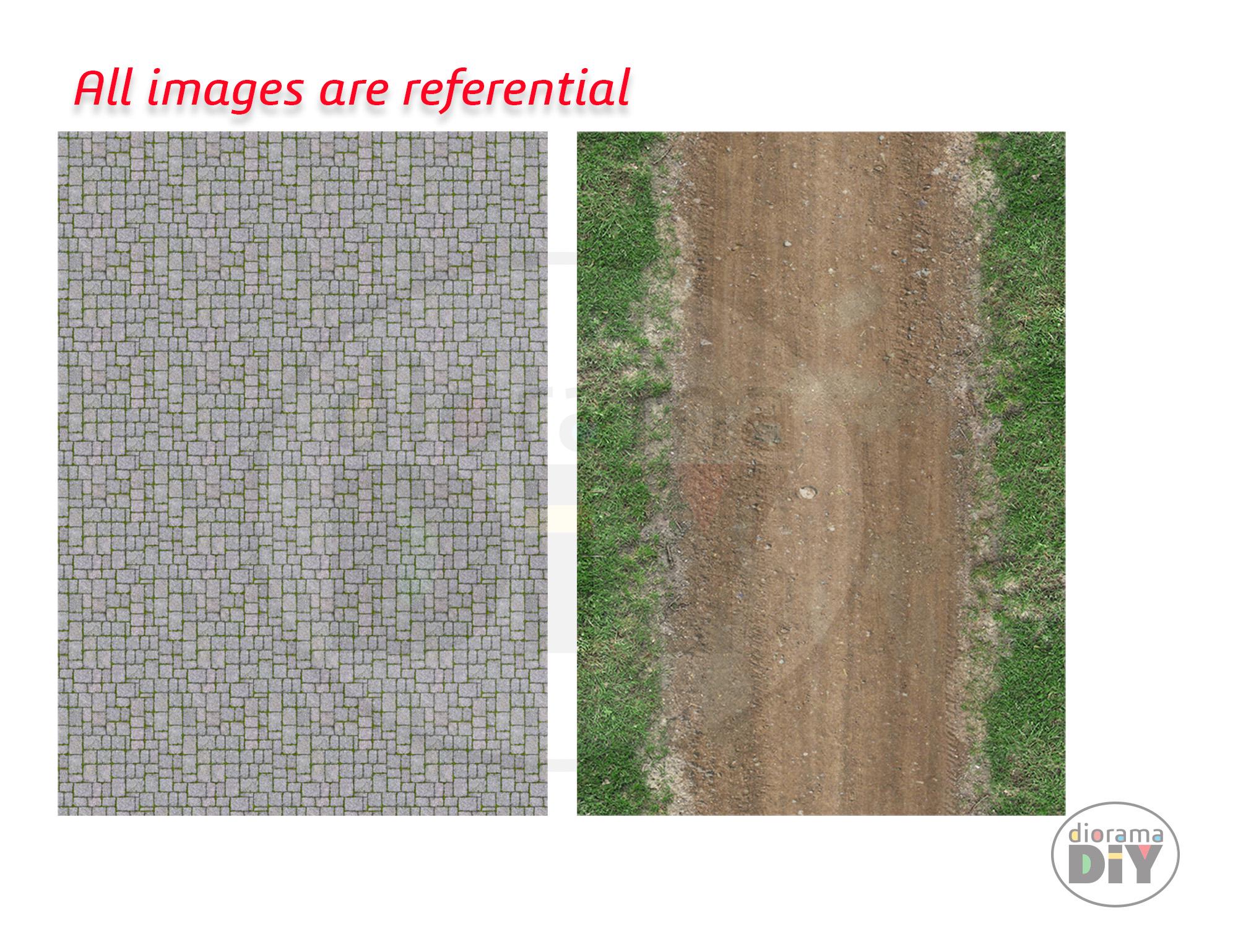 8 X Diorama Pavement Wallpaper Patterns - Sheets in A4 and A3 Format ...