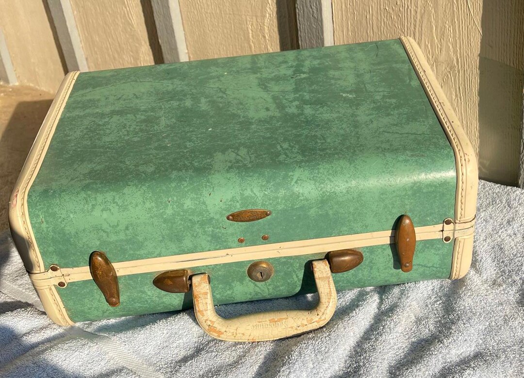 Vintage Small Samsonite Overnight Case Suitcase in Marbled Sea Foam ...