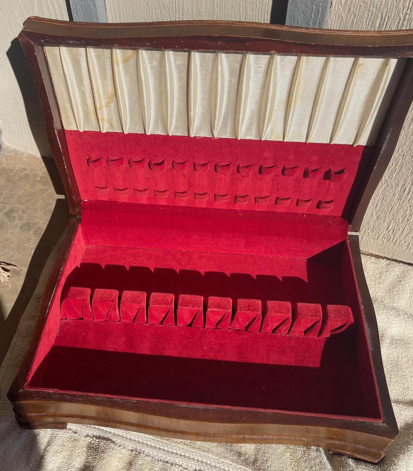 Vintage Wooden Silverware/flatware Storage Box/chest/cabinet Mid ...