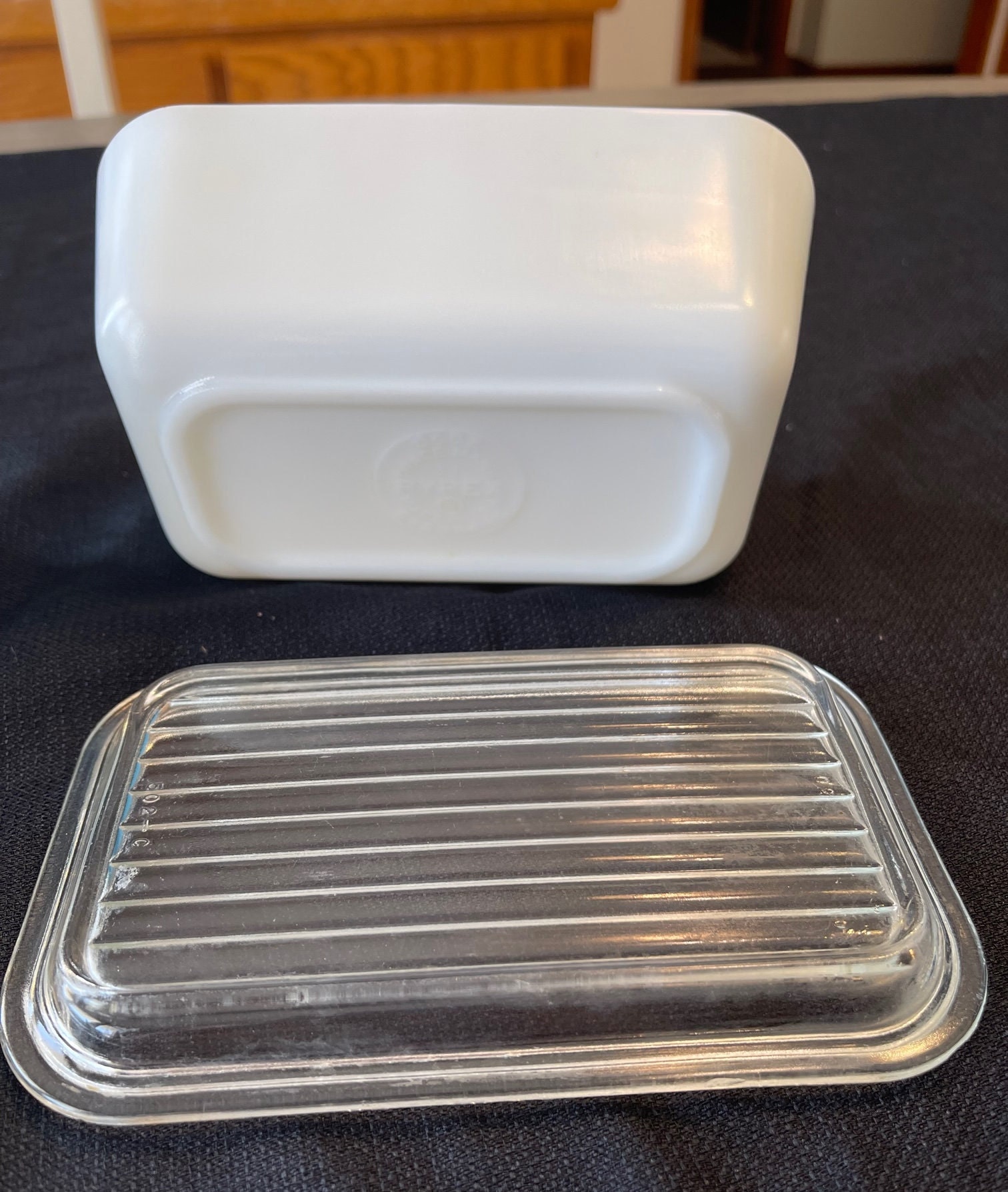 Vintage Pyrex Blue Amish Butterprint With Aqua Rooster and Solid Blue ...