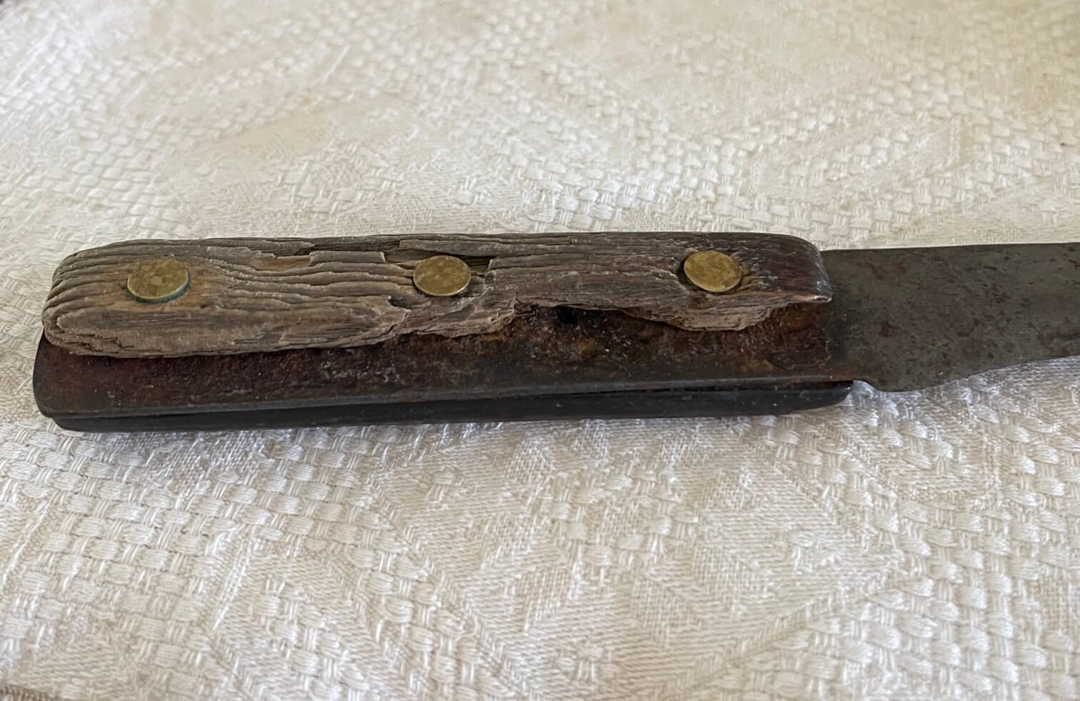 Vintage Full Tang Wood Handle Old Fashioned Butcher Knife Made by ...