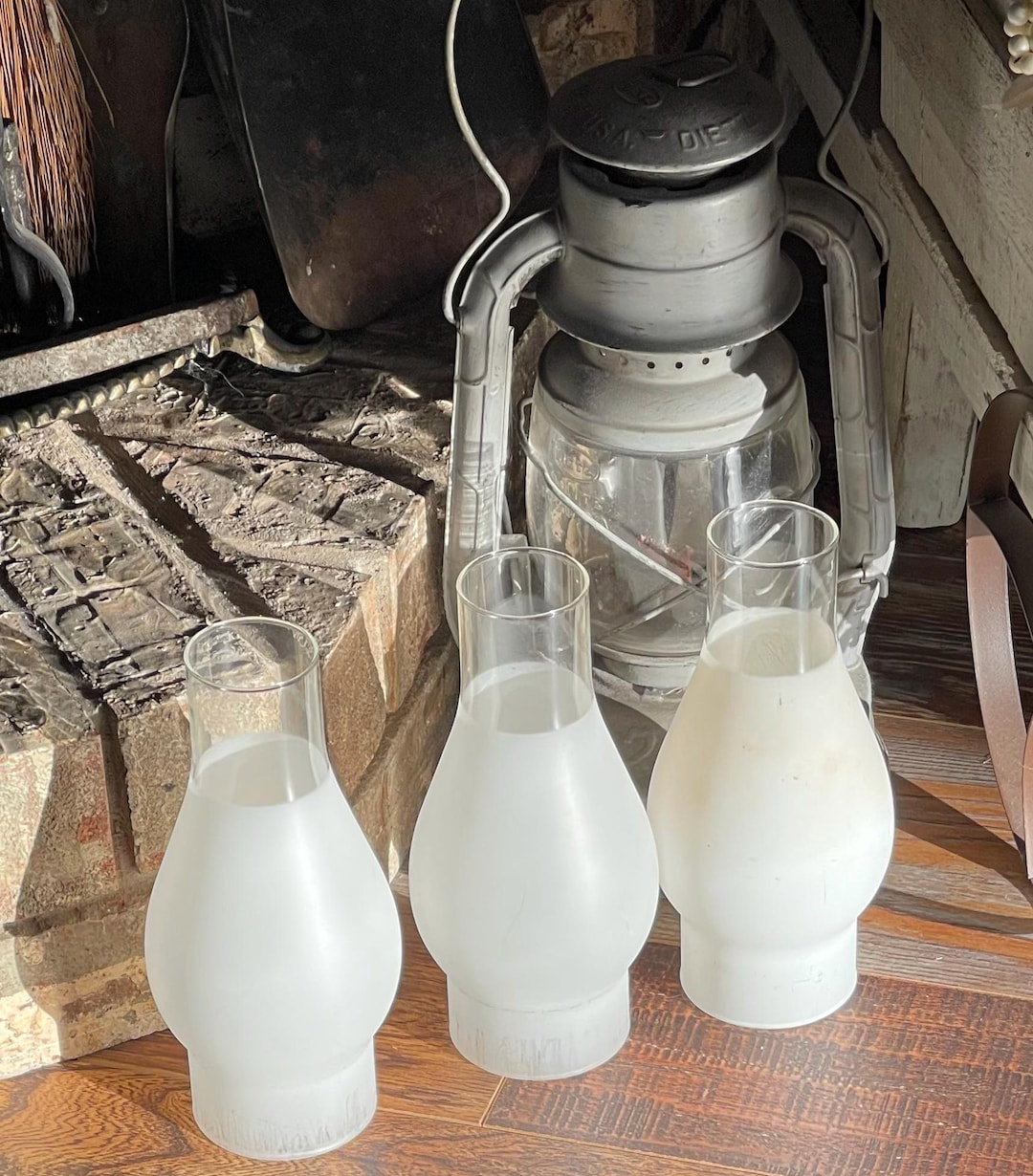 Choice of Frosted Chimneys for Hurricane, Oil or Kerosene Type Lamps ...