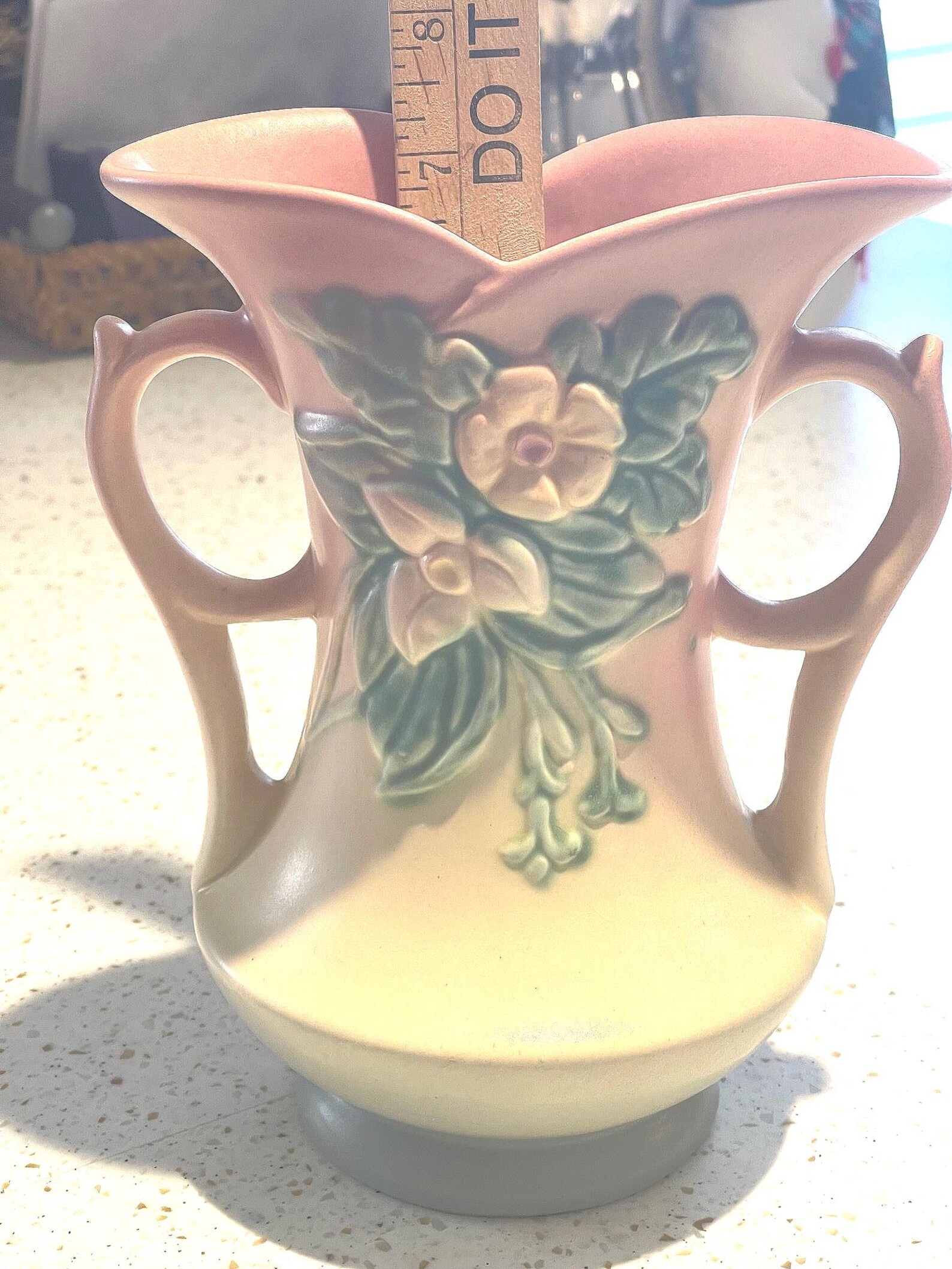 Vintage 1940's Hull Art Pottery Double Handled Vase Wildflower Pattern ...