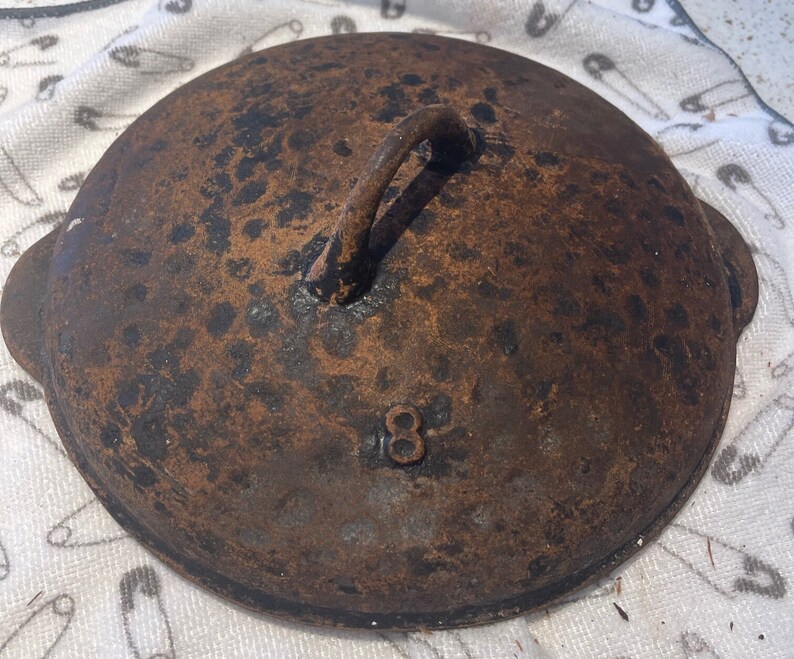 Rusty Vintage Unique "ugly" Hammered Dimpled Chicken Fryer Deep Skillet ...