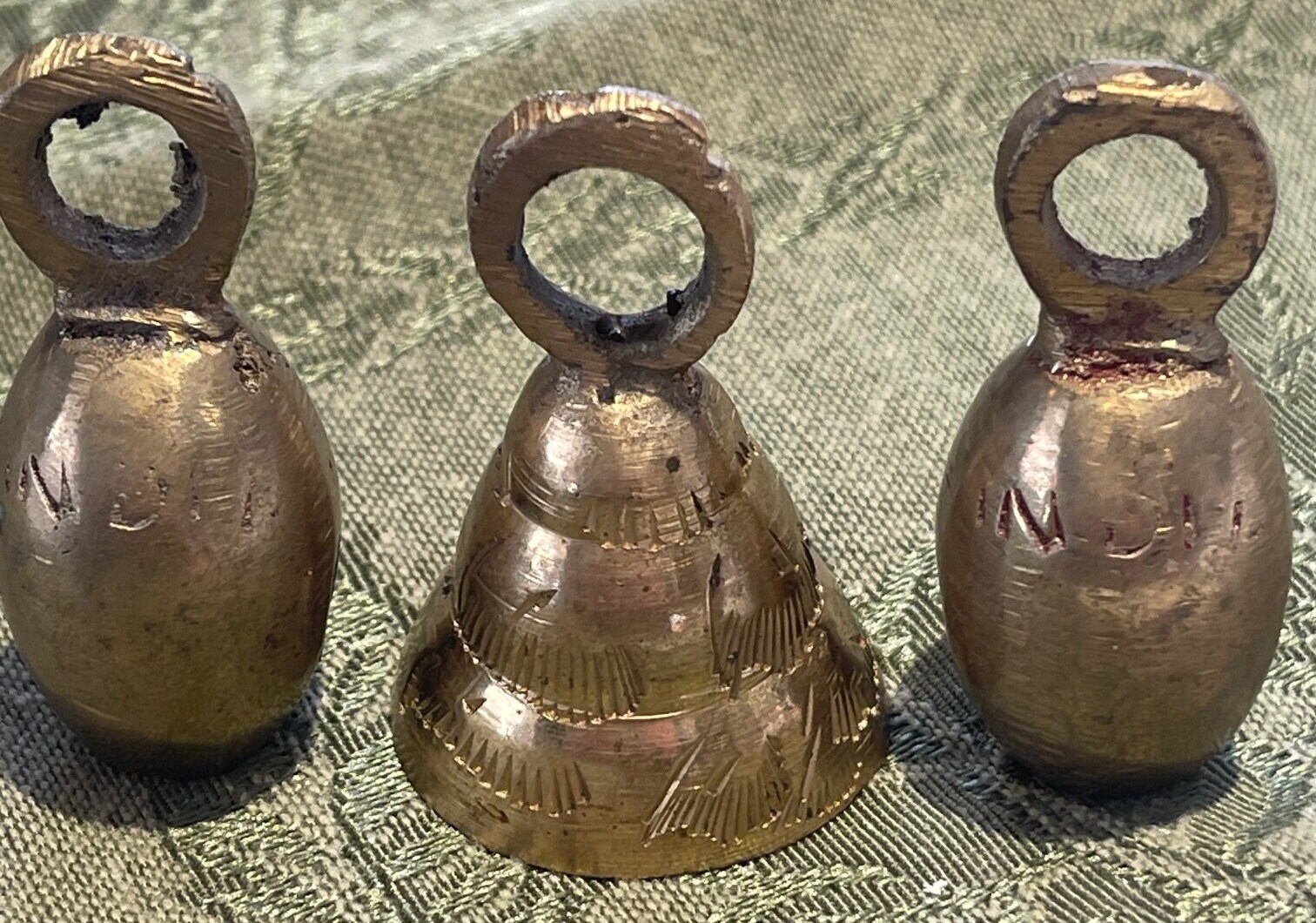 Vintage Solid Brass Bells Made in India Set of 3 Vintage Small ...