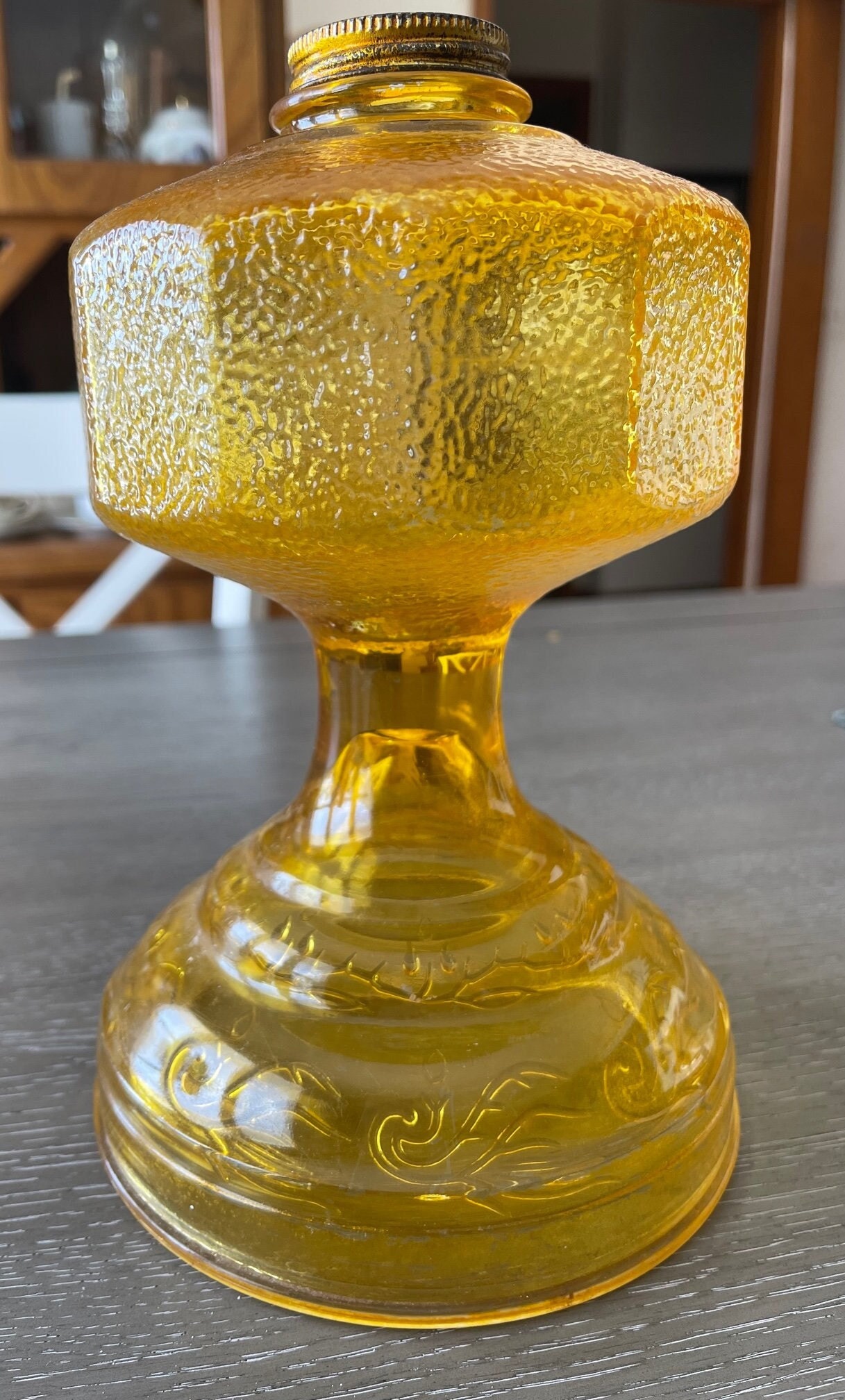 Classic Farmhouse Large Vintage P&A Risdon Yellow Flash Glass Kerosene ...