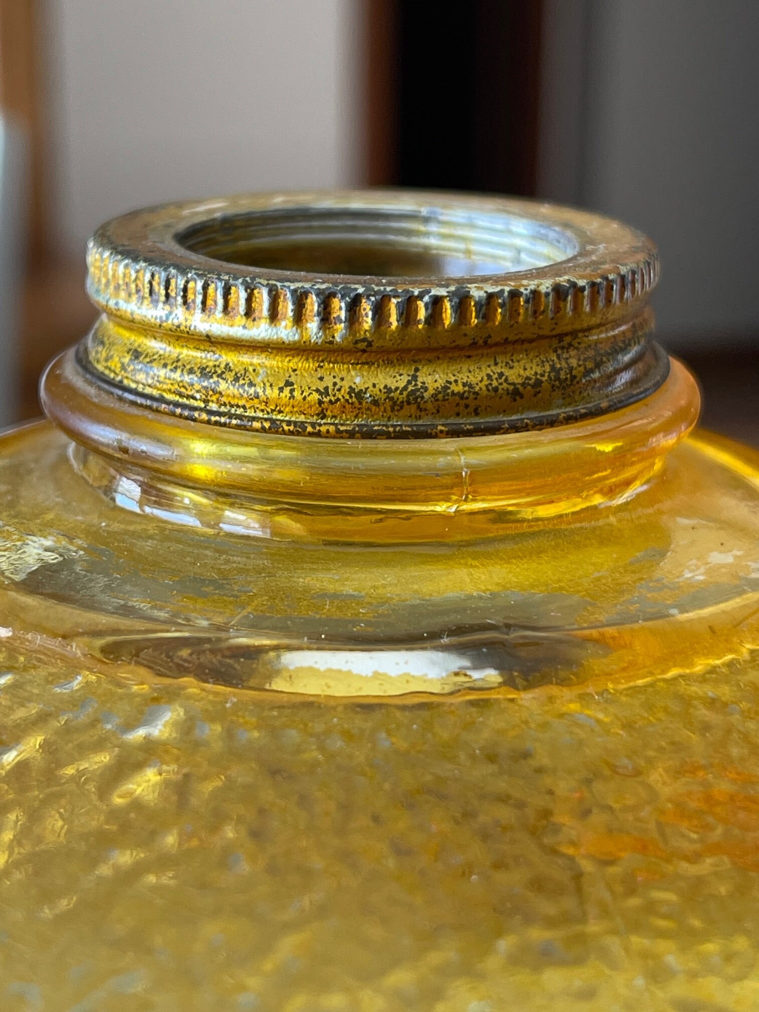 Classic Farmhouse Large Vintage P&A Risdon Yellow Flash Glass Kerosene ...