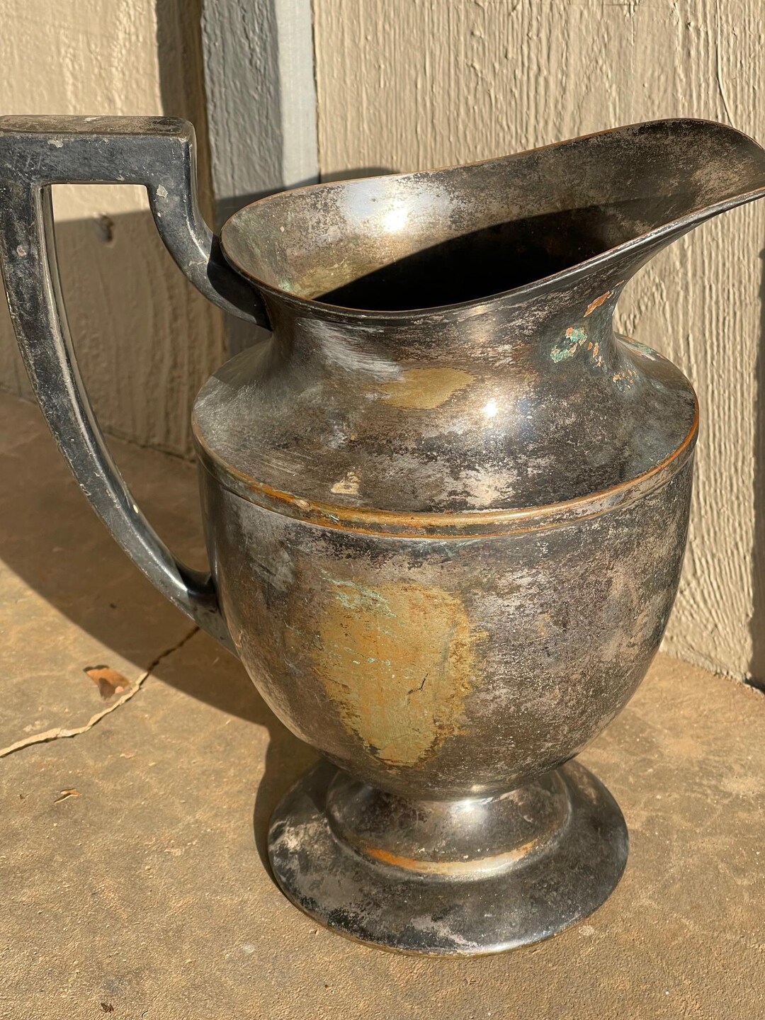 Vintage EPNS Silver Plate Water Pitcher: Distressed Farmhouse Decor - Etsy