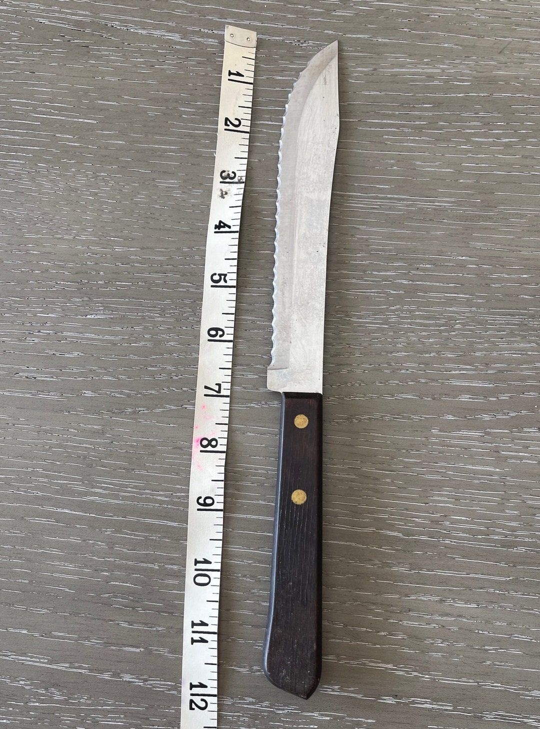 Vintage Forgecraft Stainless Serrated Knife With Wood Handle 6.75 Inch ...