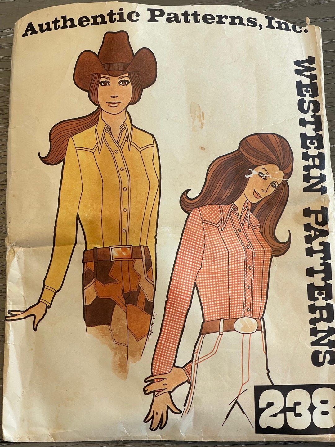 Vintage Womens Western Shirt Sewing Pattern 238 by Authentic Patterns ...