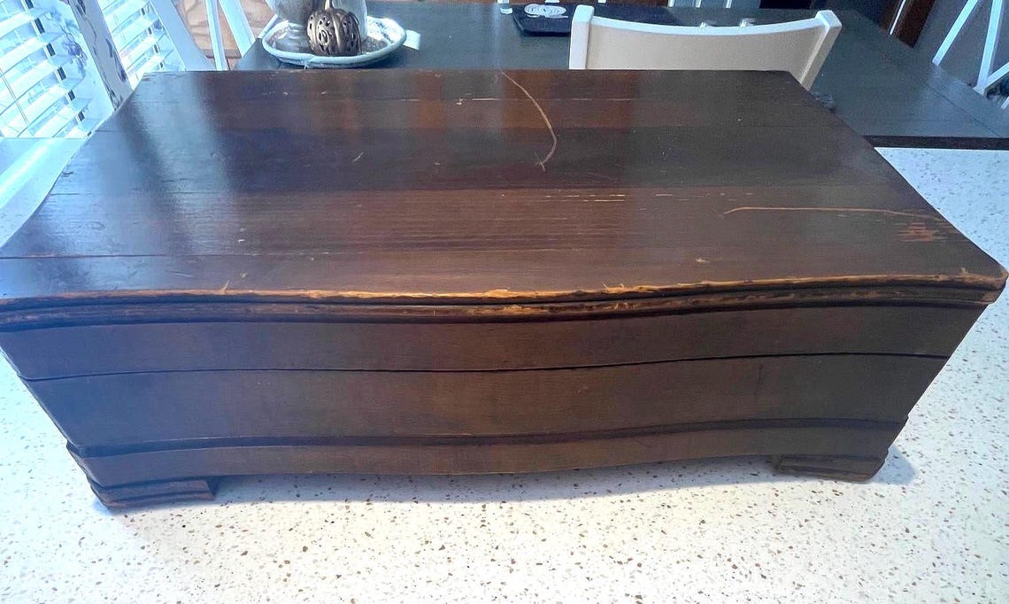 Vintage Wooden Silverware/flatware Storage Box/chest/cabinet Mid ...