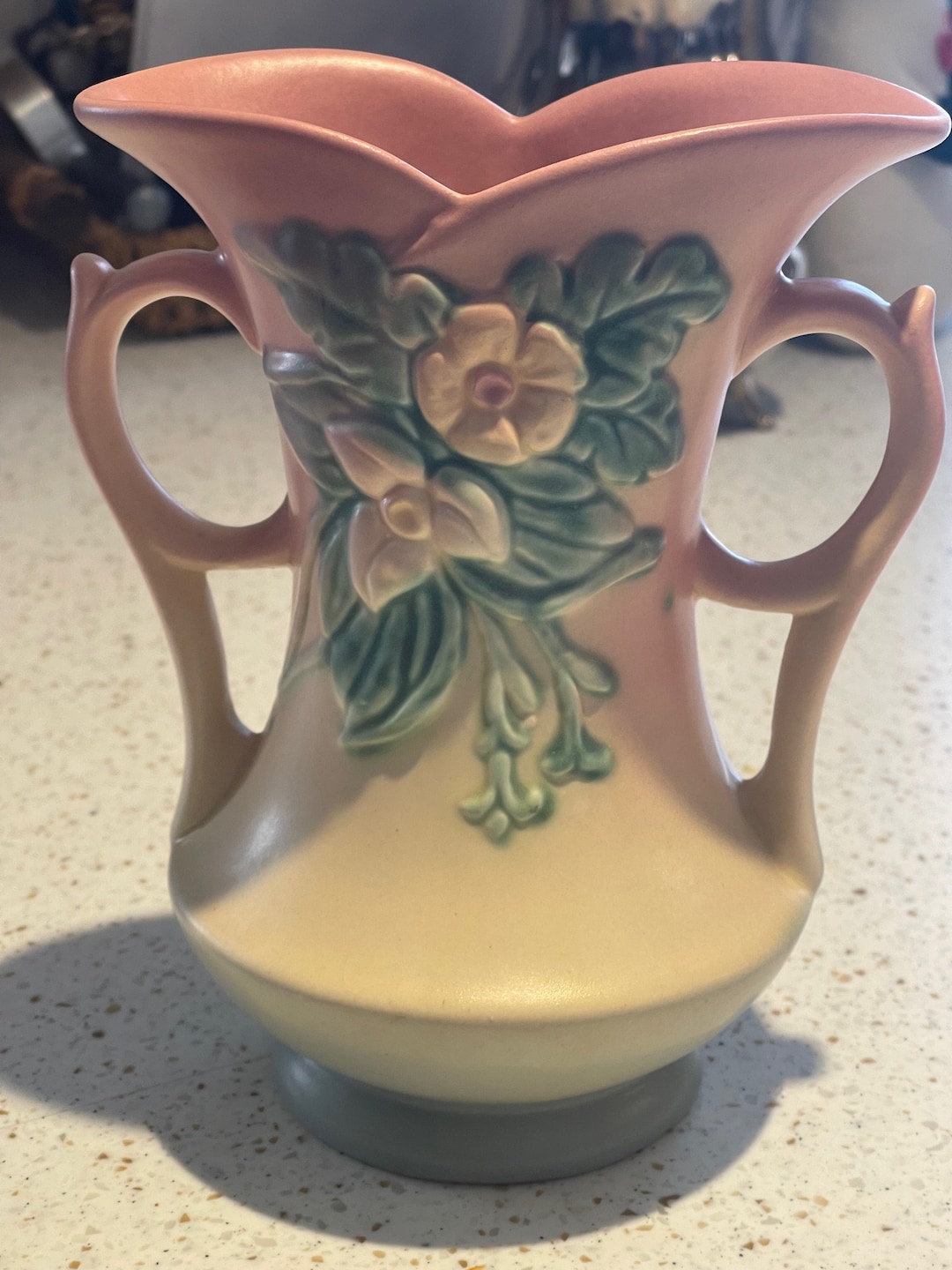 Vintage 1940's Hull Art Pottery Double Handled Vase Wildflower Pattern ...