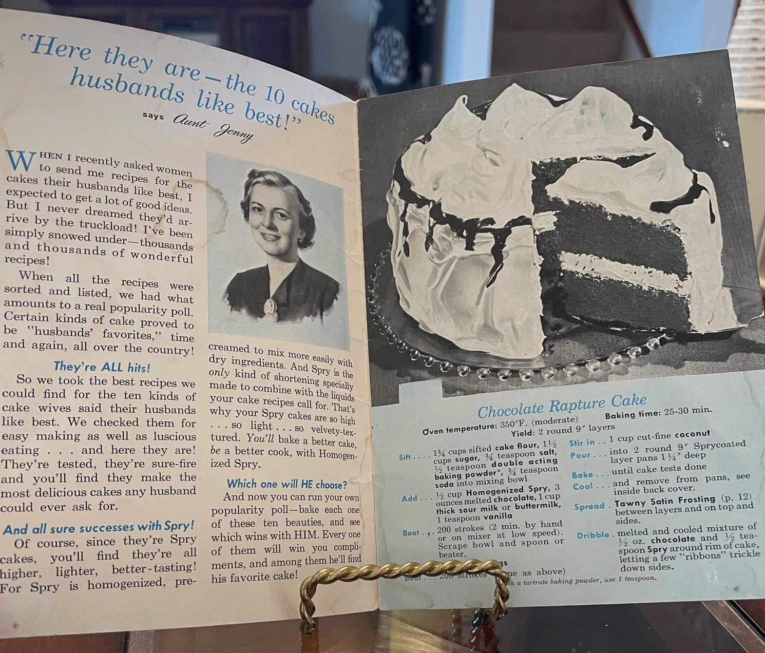 10 Cakes Husbands Like Best, Vintage Cookbook Recipe Booklet, Aunt ...