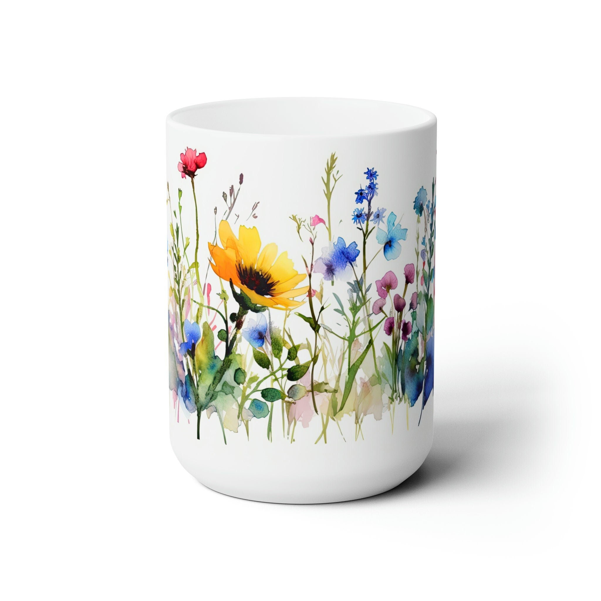 Watercolor Wildflowers| Flowers Mug | Flower Mug Gift | Flowered Gifts ...