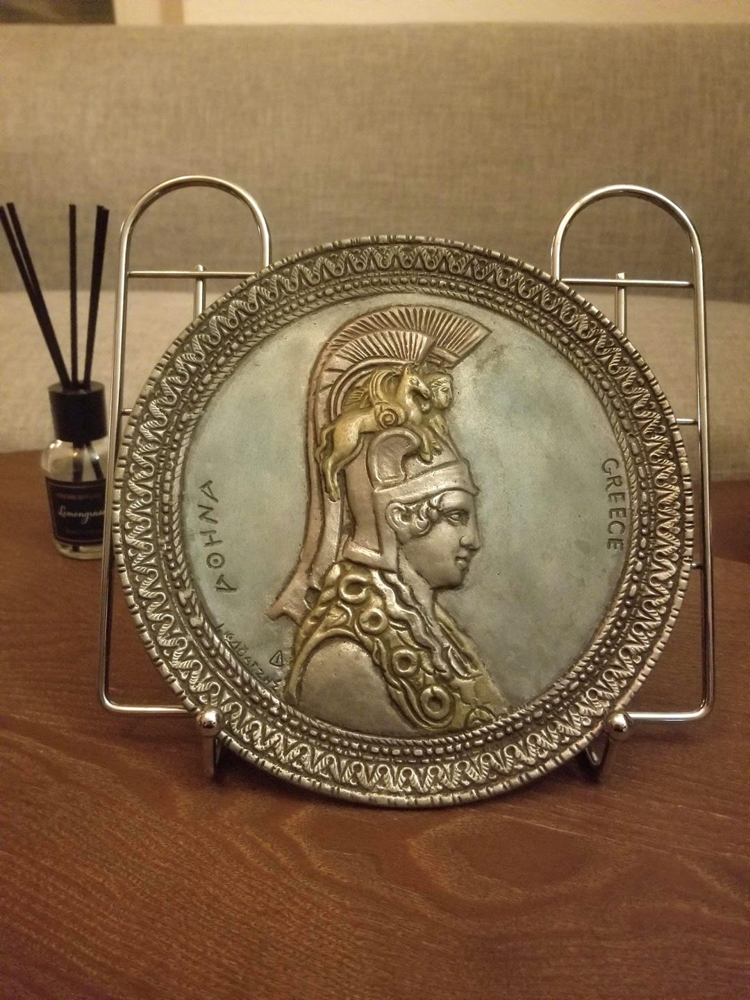 Aohna - Greek Goddess of Wisdom & War, Metal Plate, Wall Decoration ...