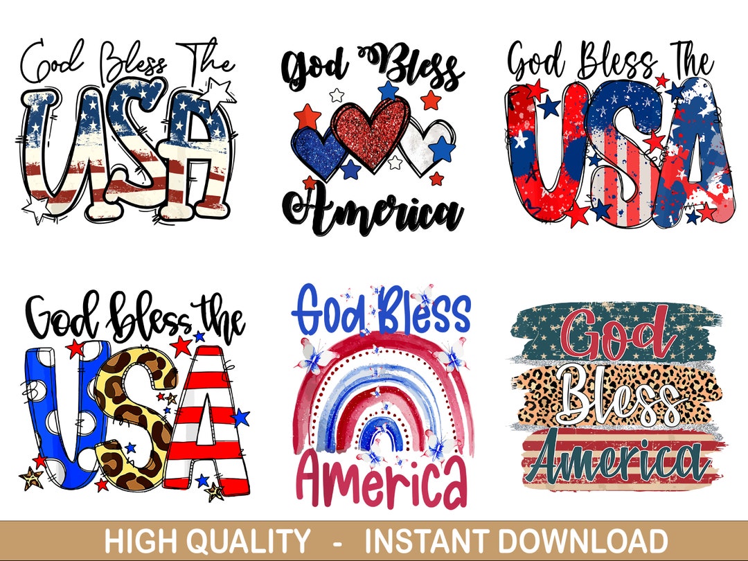 God Bless The Usa Png American Flag Png Usa Png Blessed Etsy