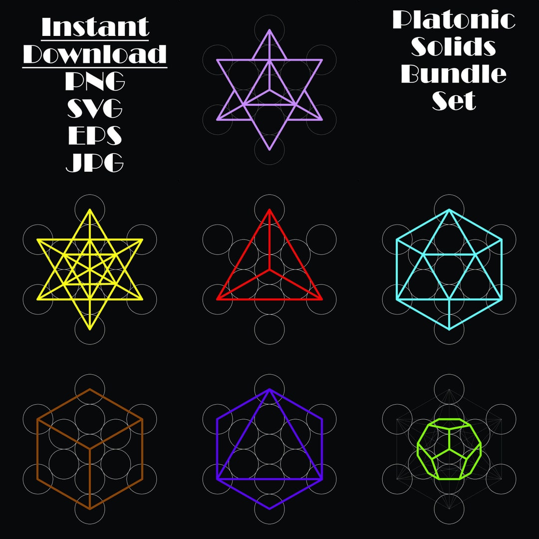 Platonic Solids Bundle Set, Sacred Geometry Bundle, Geometric Bundle ...