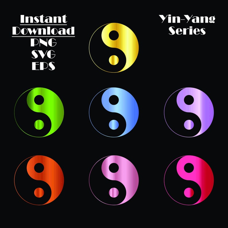 Yin Yang Symbols Svg Bundle Clipart Set Nature Balance - Etsy Australia