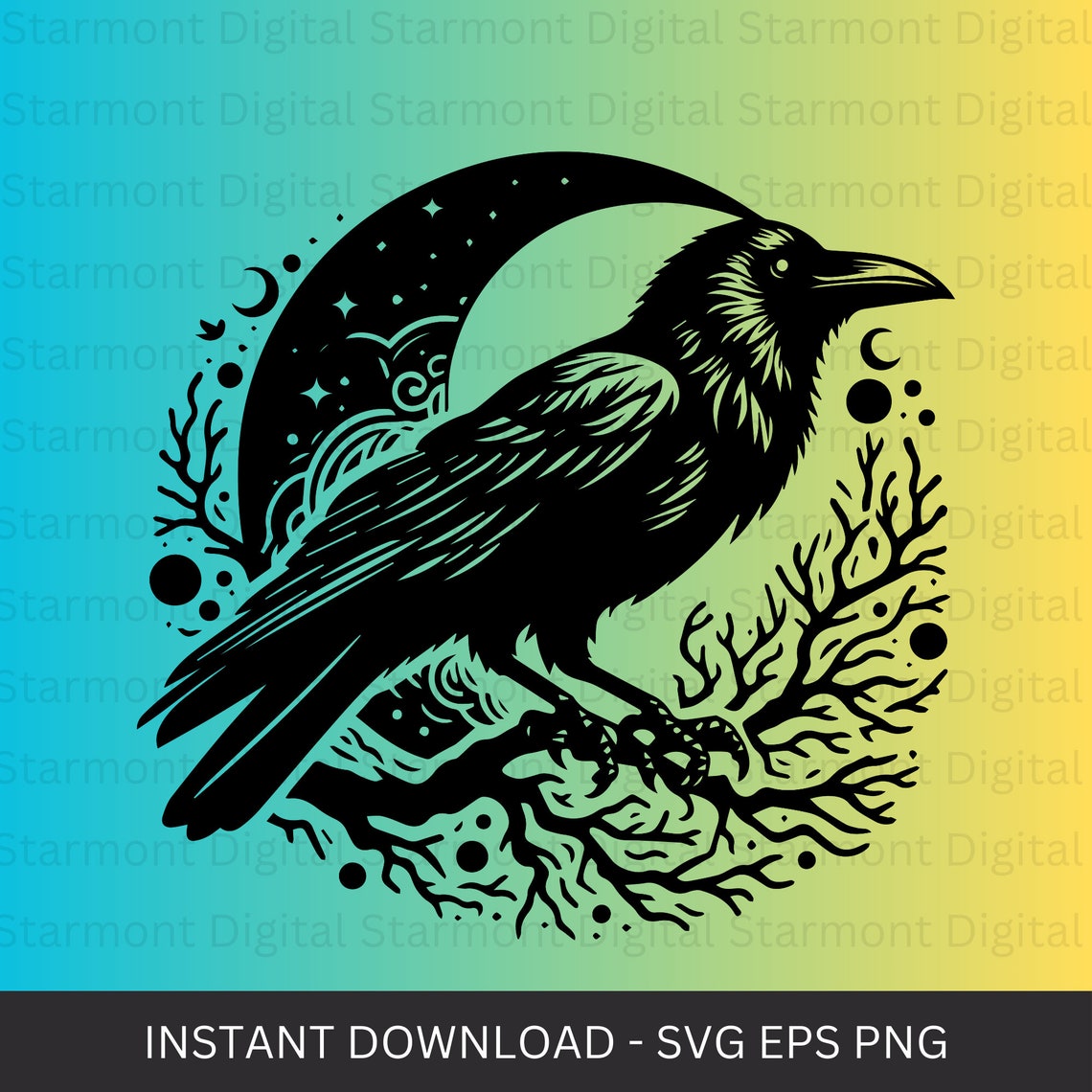 Crow SVG, Raven Svg , Bird Svg, Crow Silhouettes, Dark Crow Svg, Crow ...