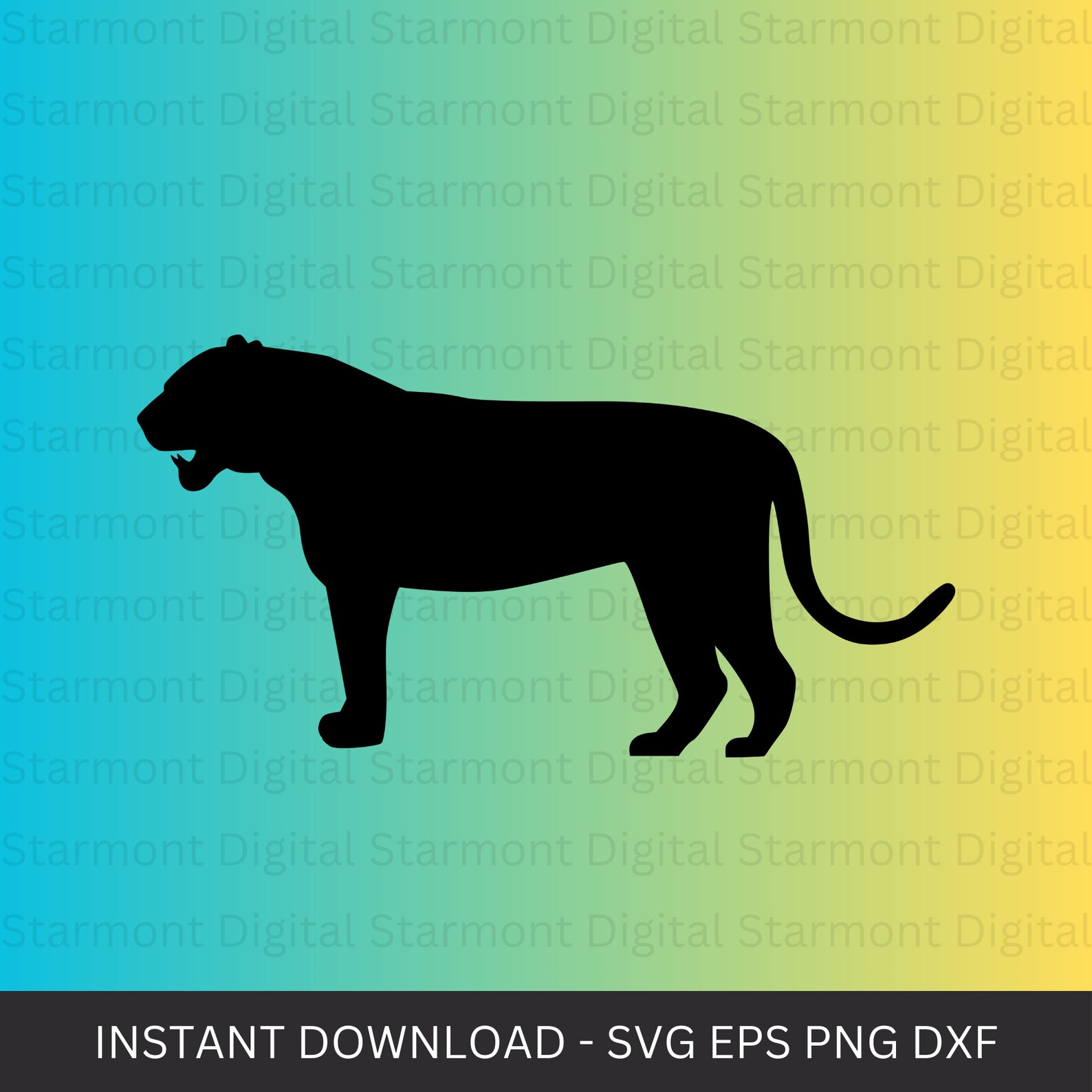 Tiger Standing Silhouette SVG, Cut Files for Cricut, Clip Art ...