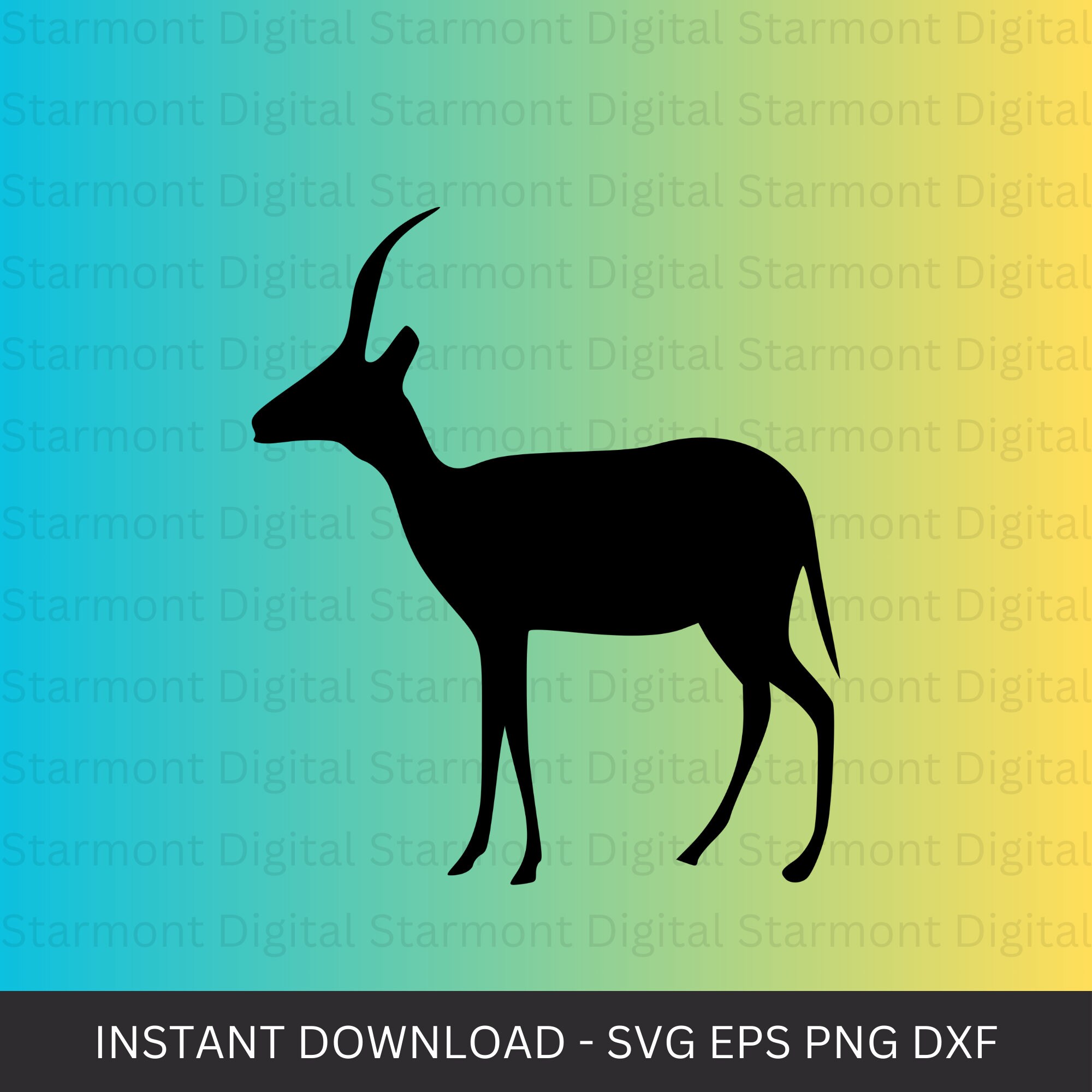 Antelope Silhouette SVG, Cut Files for Cricut, Clip Art Silhouette ...