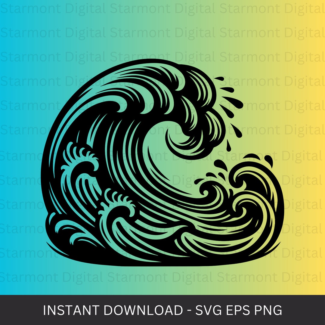 WAVE SVG, Wave Bundle Svg, Wave Cut Files, Wave Clipart, Wave Cricut ...