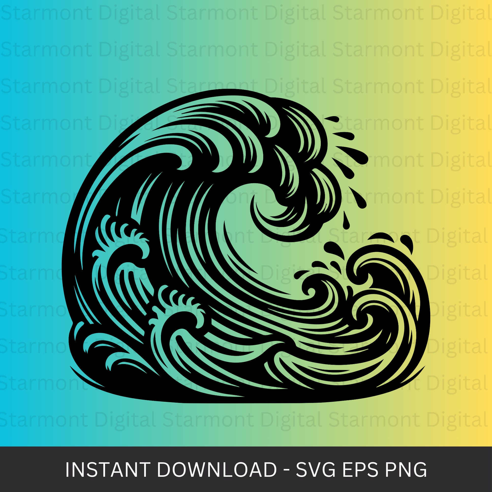 WAVE SVG, Wave Bundle Svg, Wave Cut Files, Wave Clipart, Wave Cricut ...