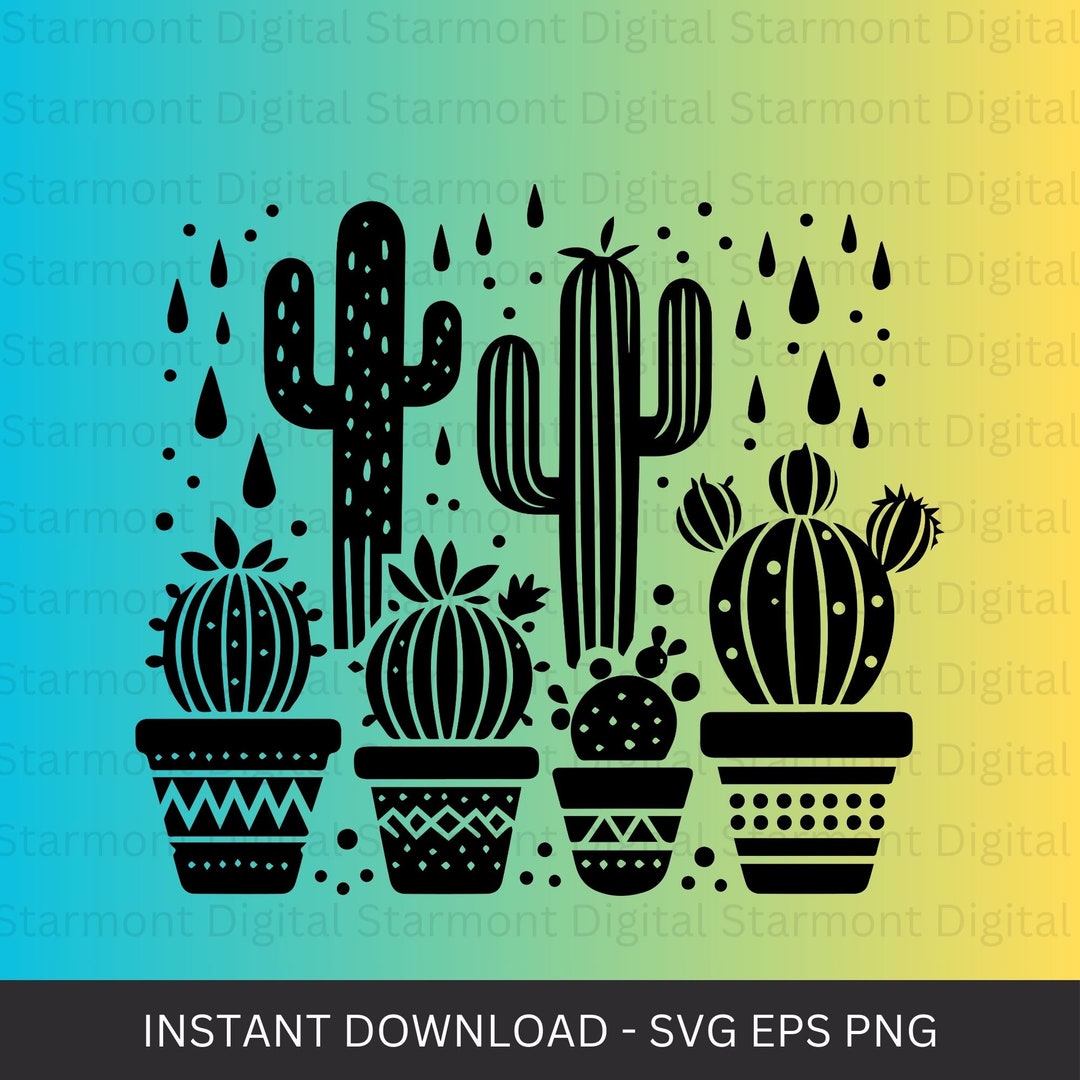 Cactus SVG, Cactus Svg Files for Cricut, Cactus Svg Bundle, PNG, DXF ...