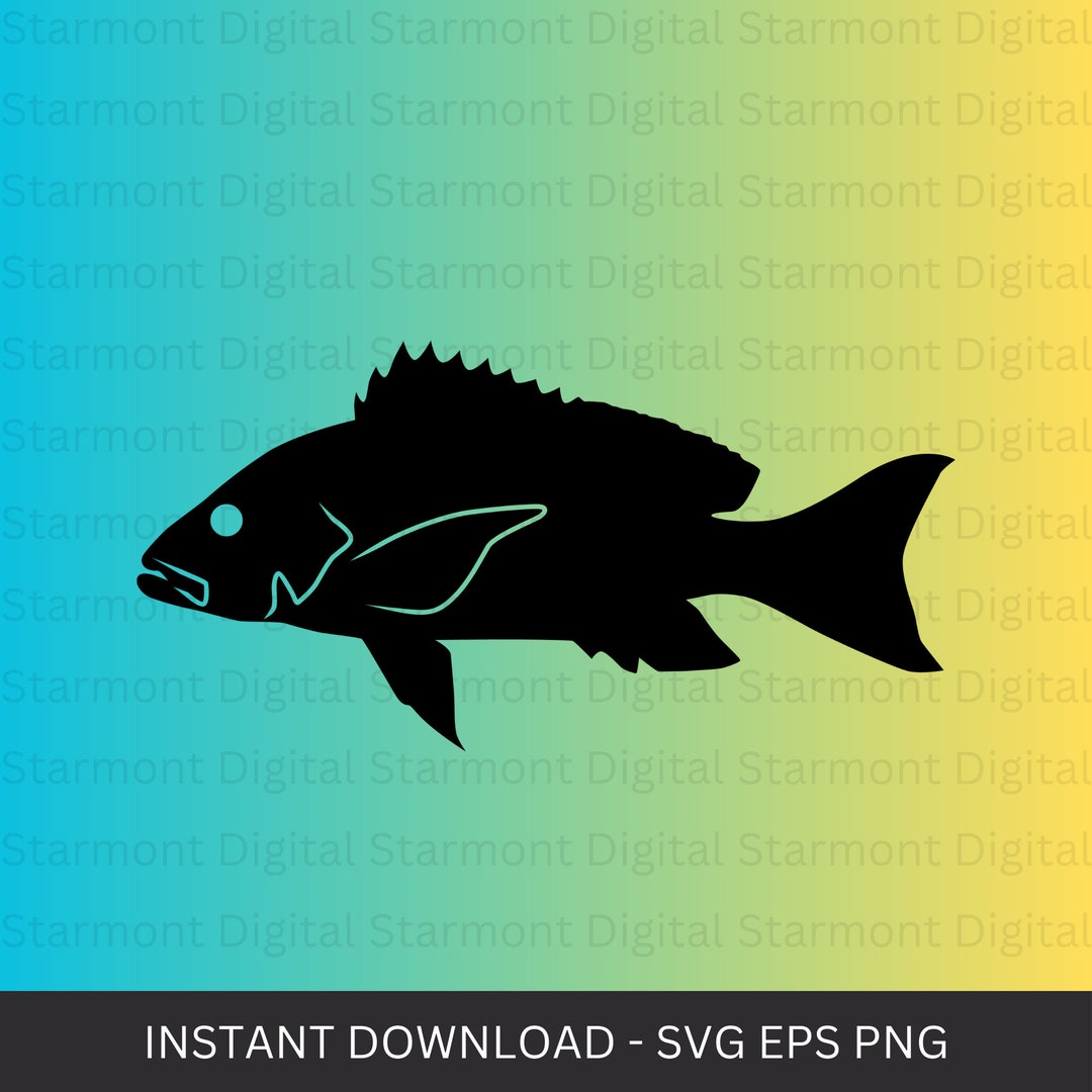 Snapper Fish Silhouette SVG, Cut Files for Cricut, Clip Art Silhouette ...